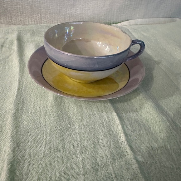Vintage | Accents | Vintage Hand Painted Lusterware Tea Cup And Saucer ...